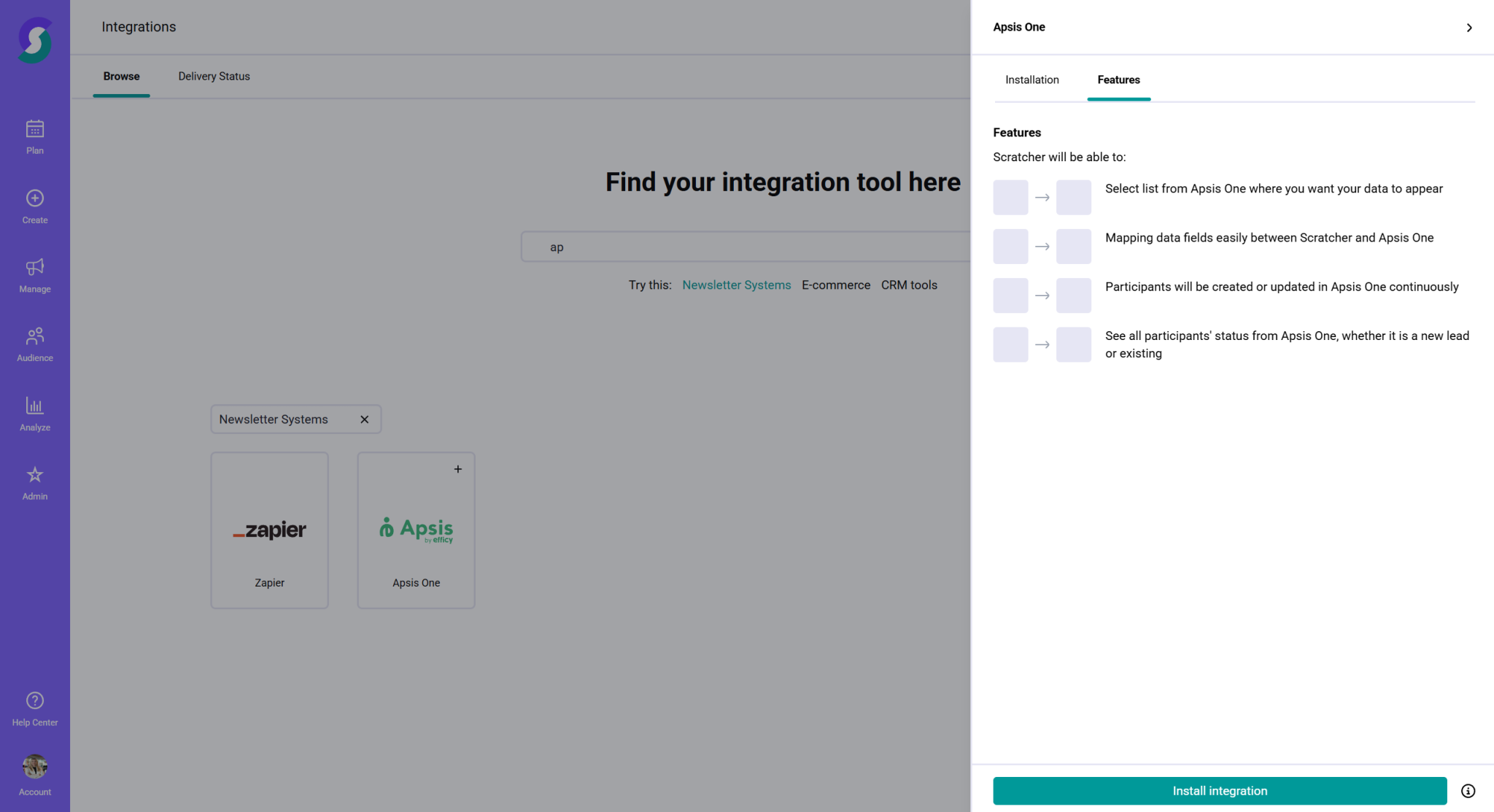 How to Integrate Apsis with Scratcher - Scratcher